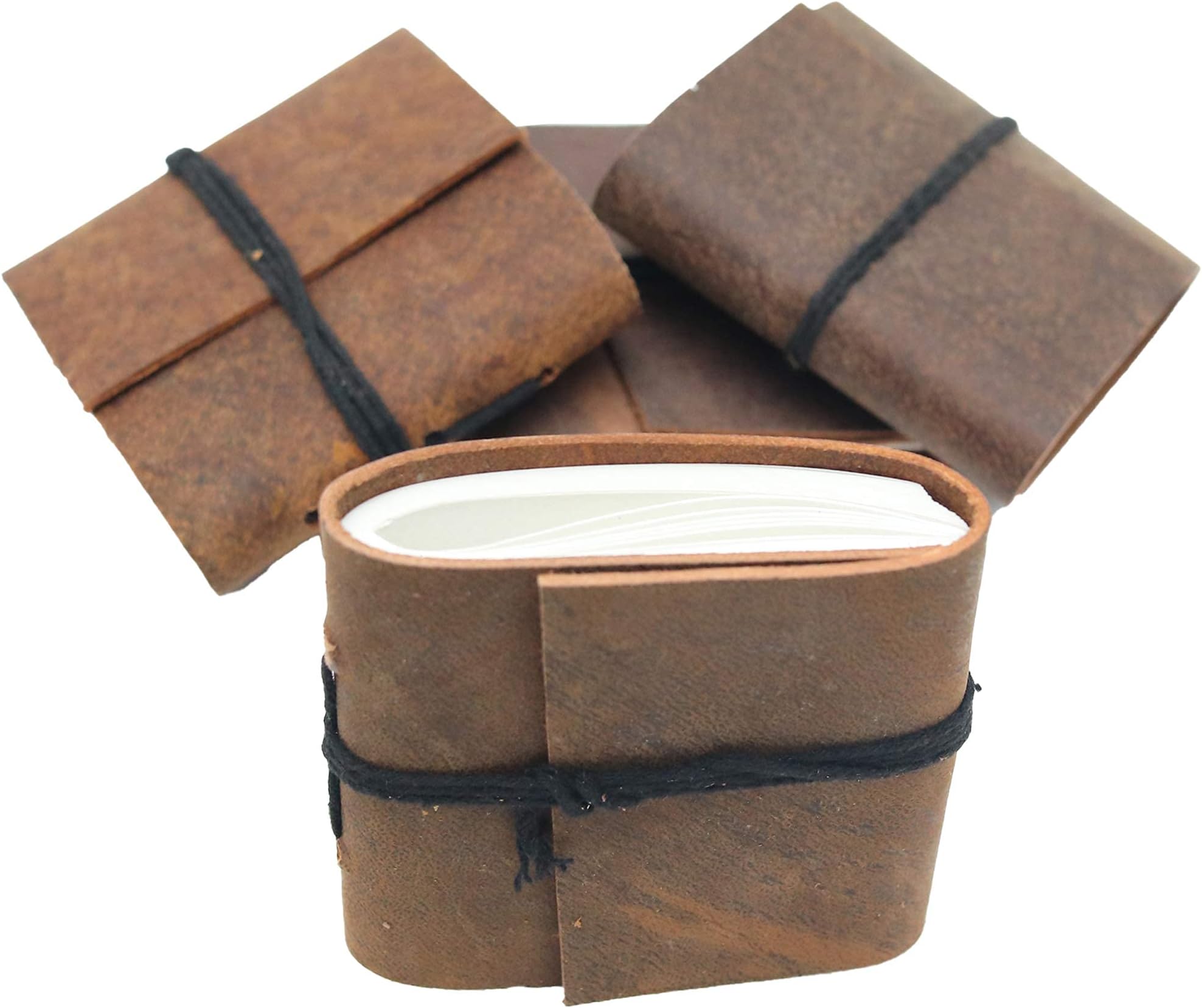 Amazon.com : [Set of 3] Handmade Mini Leather Journals - Tiny Vintage ...
