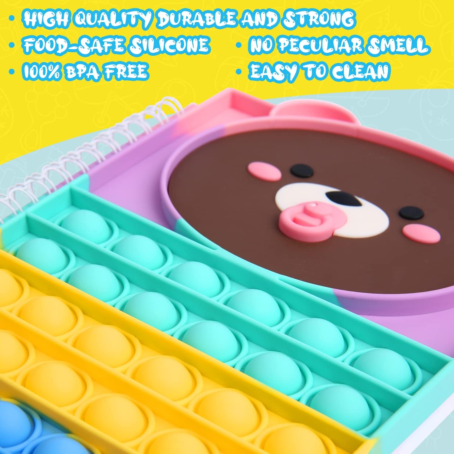 Pop Fidget Notebook A5 for School, Poppet Notebook Real Pops for Kids ...