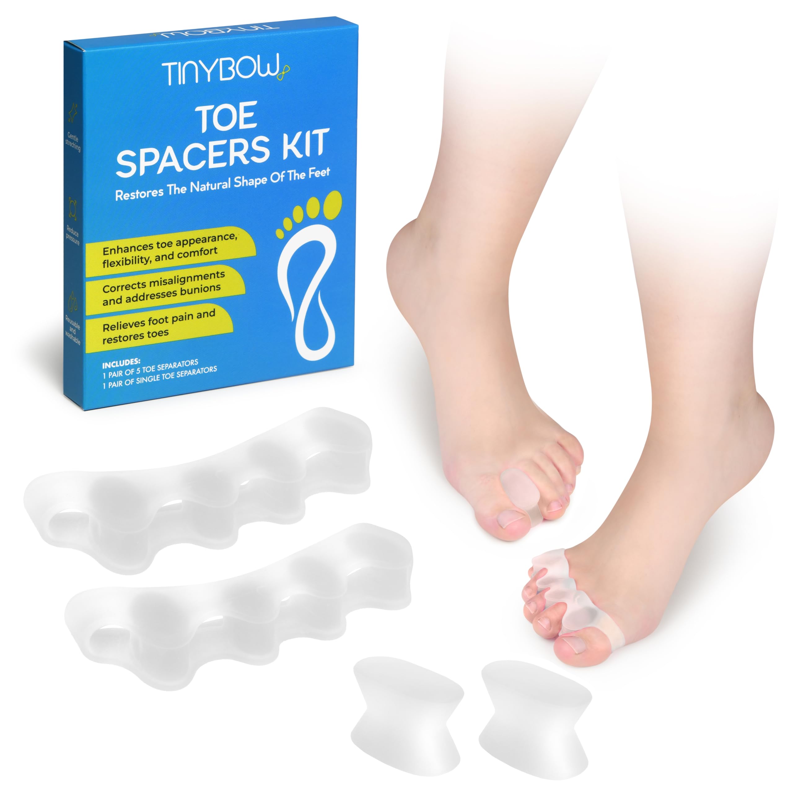 Amazon.com : Gel Toe Separators for Women, Silicone Toe Spacers for Men ...