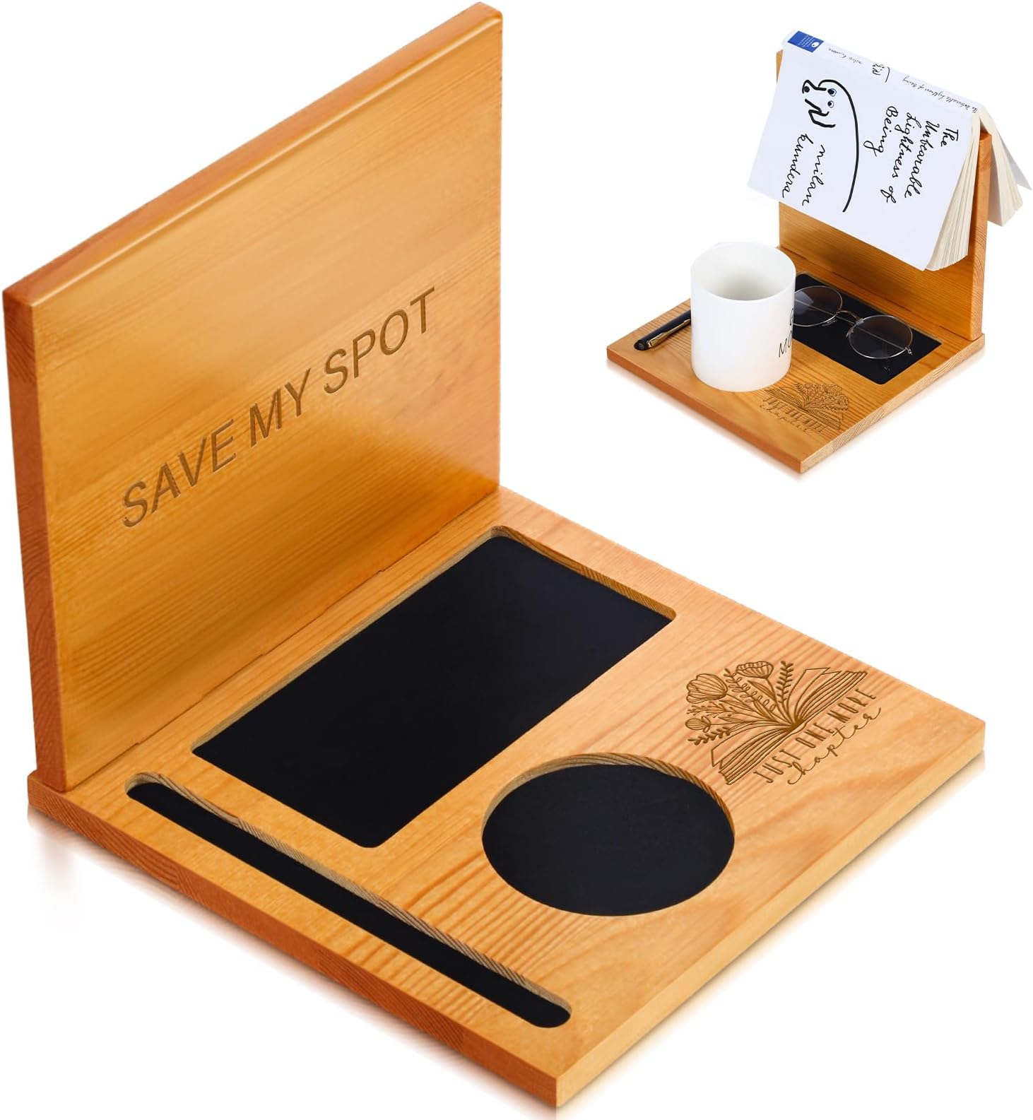 Amazon.com : 3HQ Wooden Book Stand Holder for Page Rest, Unique Book ...