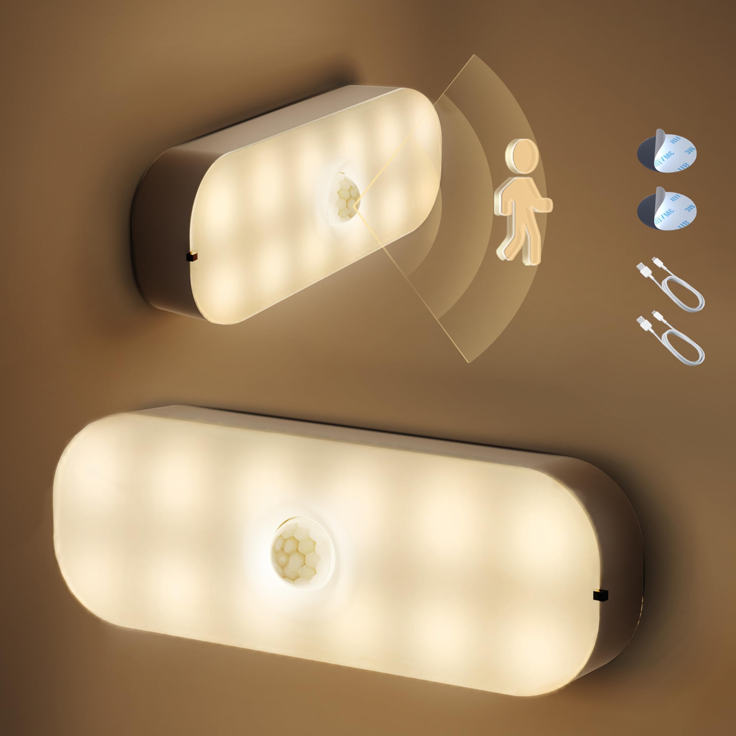L LOHAS LED Motion Sensor Night Light, 2 Pack, Stick-On LED Night Light ...