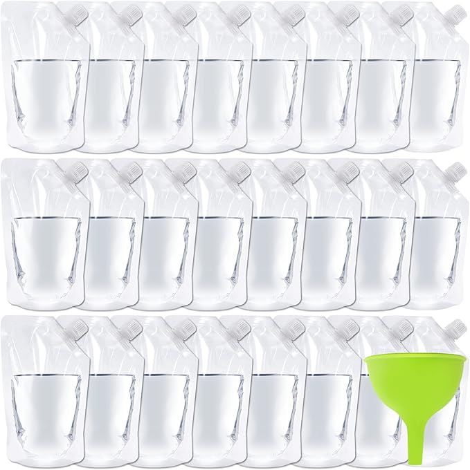 Amazon.com | 24Pcs Plastic Flasks Drink Pouches,Concealable And ...