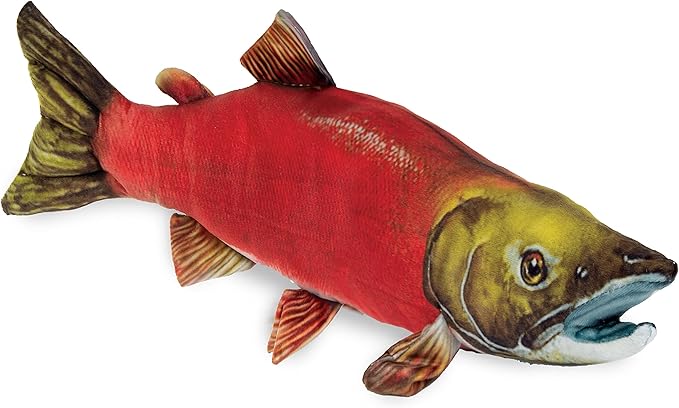 Amazon.com: Real Planet Fishing Stuffed Animal - Sockeye Salmon Trout ...
