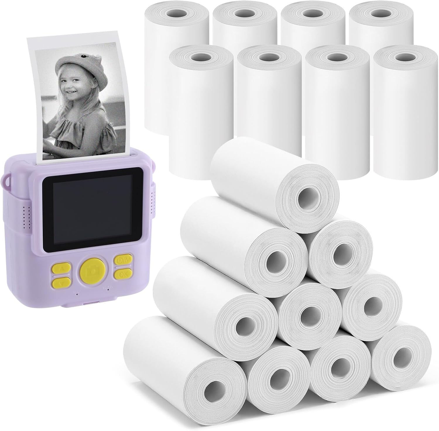 Amazon.com : 18 Rolls Kids Instant Camera Print Refill Paper - Photo ...