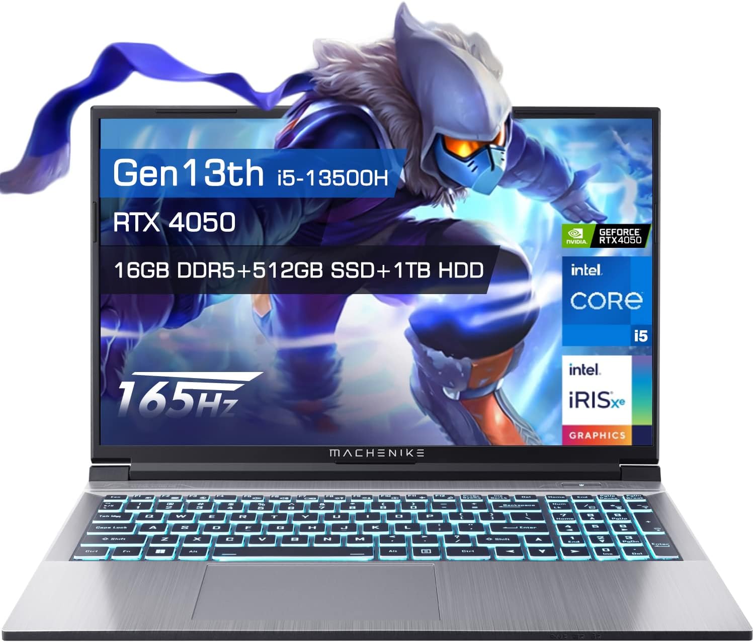 MACHENIKE Gaming Laptop L15, Intel Gen13th Core i5-13500H, NVIDIA GeForce RTX 4050, QHD 15.6 ...