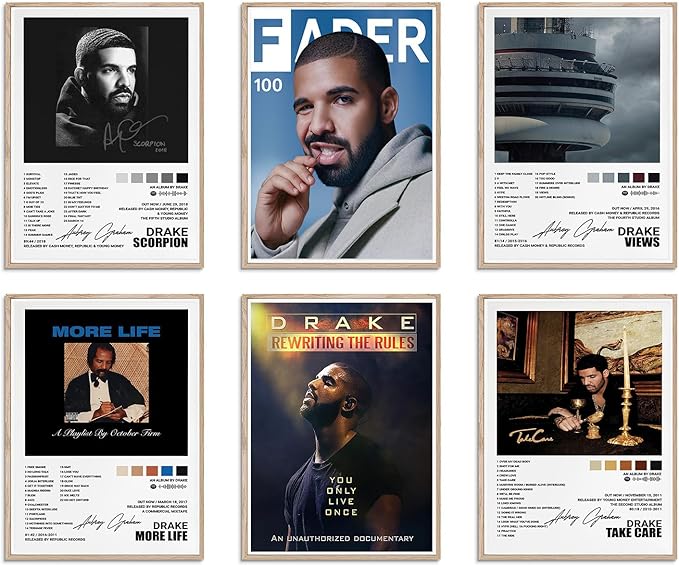 Amazon.com: Usspo Drake Music Album Cover Poster Print Canvas Wall Art ...