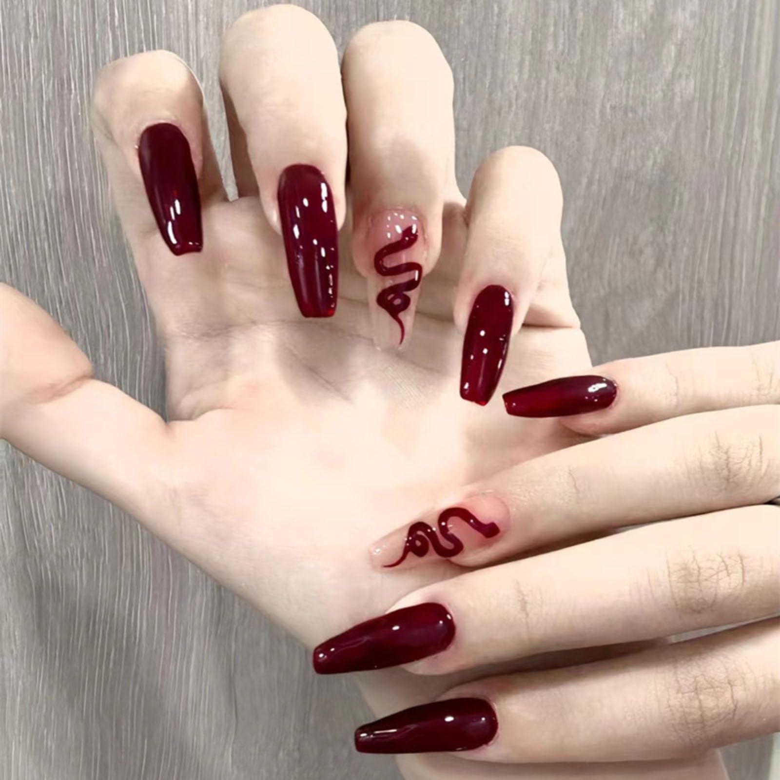 Amazon.com: Generic Burgundy Red Nail Cherry Red Nail Solid Color Wine ...