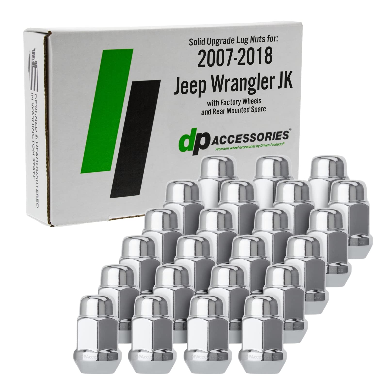 Amazon.com: DPAccessories 2007-2018 Jeep Wrangler Lug Nuts Chrome ...