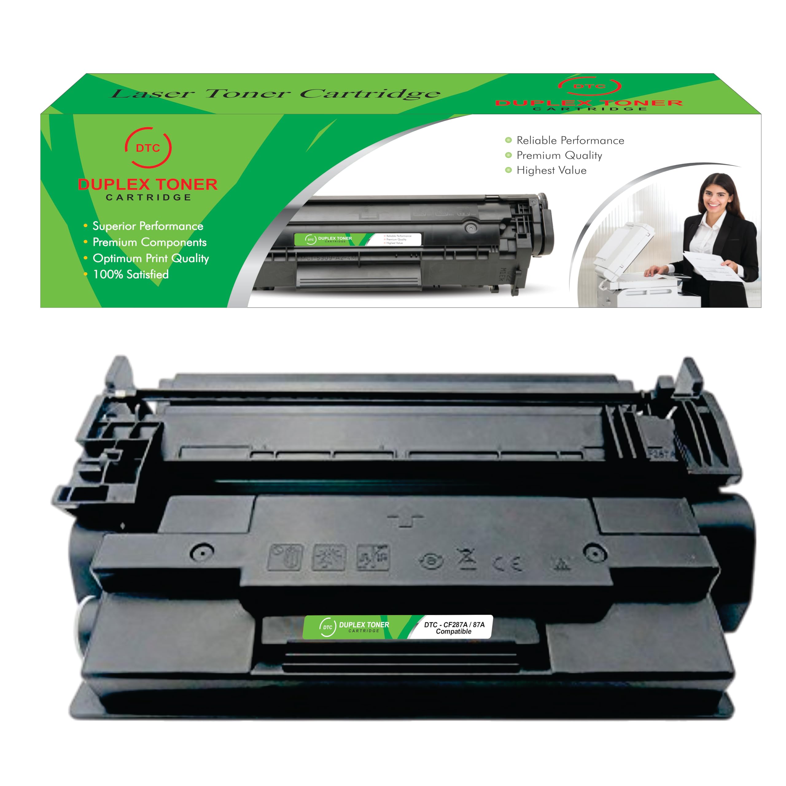 Duplex DTC CF287A / 87A / 287 / 287A Black Toner Cartridge for HP MFP ...