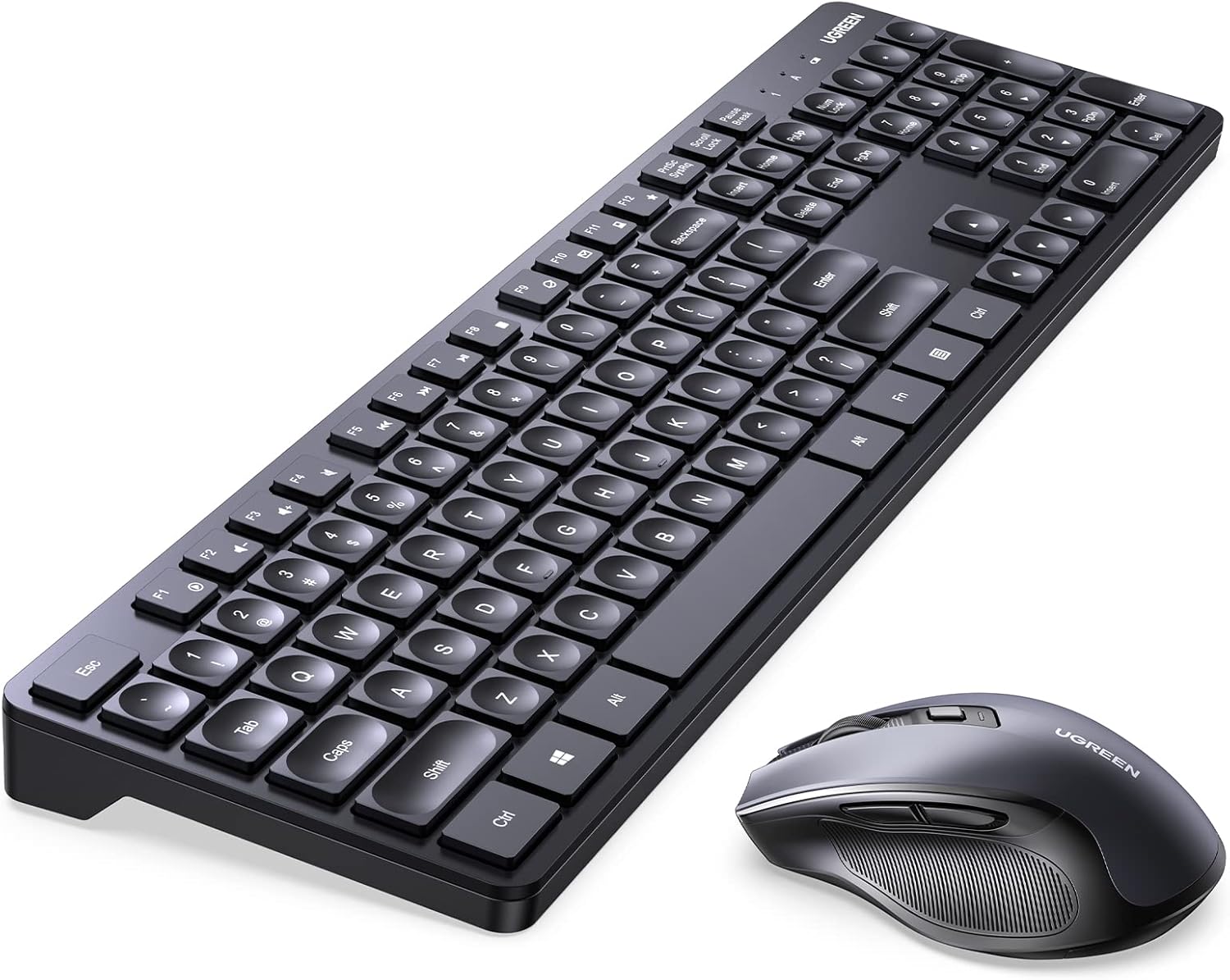 UGREEN Wireless Keyboard and Mouse Combo, 2.4G Full-Sized Ergonomic ...