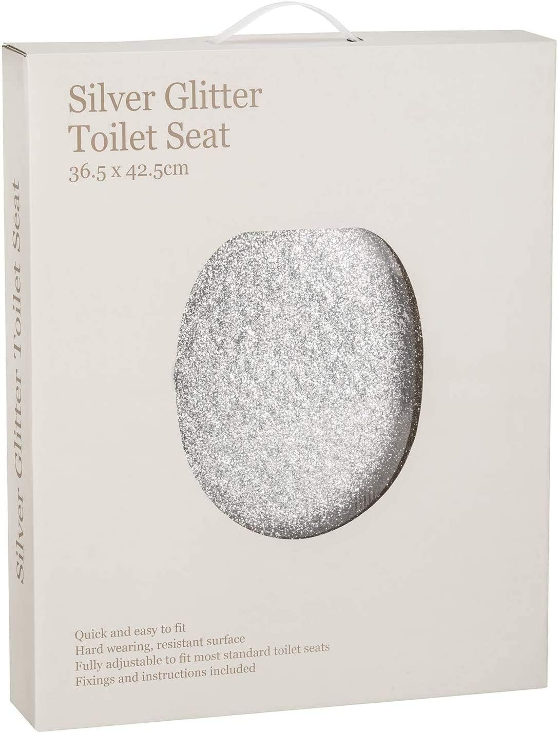 A2Z New Silver Glitter Toilet Seat Stunning Glittering Detailing ...