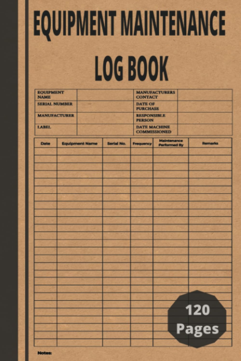 Equipment Maintenance Log Book: Streamline Equipment Maintenance with ...