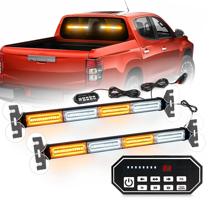Amazon.com: LRTER 2x17.7 Traffic Advisor Light Bar w/Digital Display ...