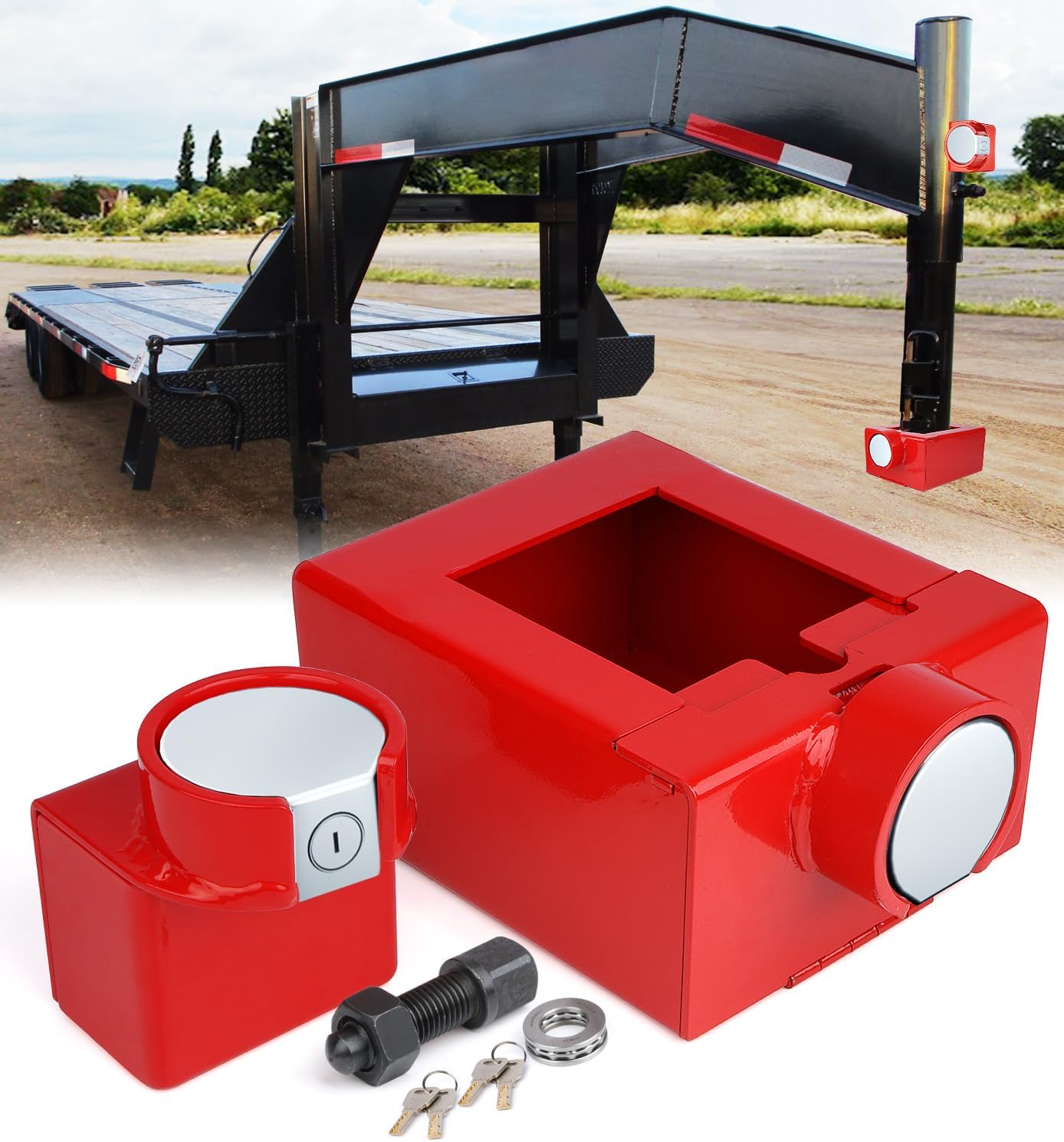 Amazon.com: Aupar Gooseneck Trailer Lock Fit for Most 7-Inch Bottom ...