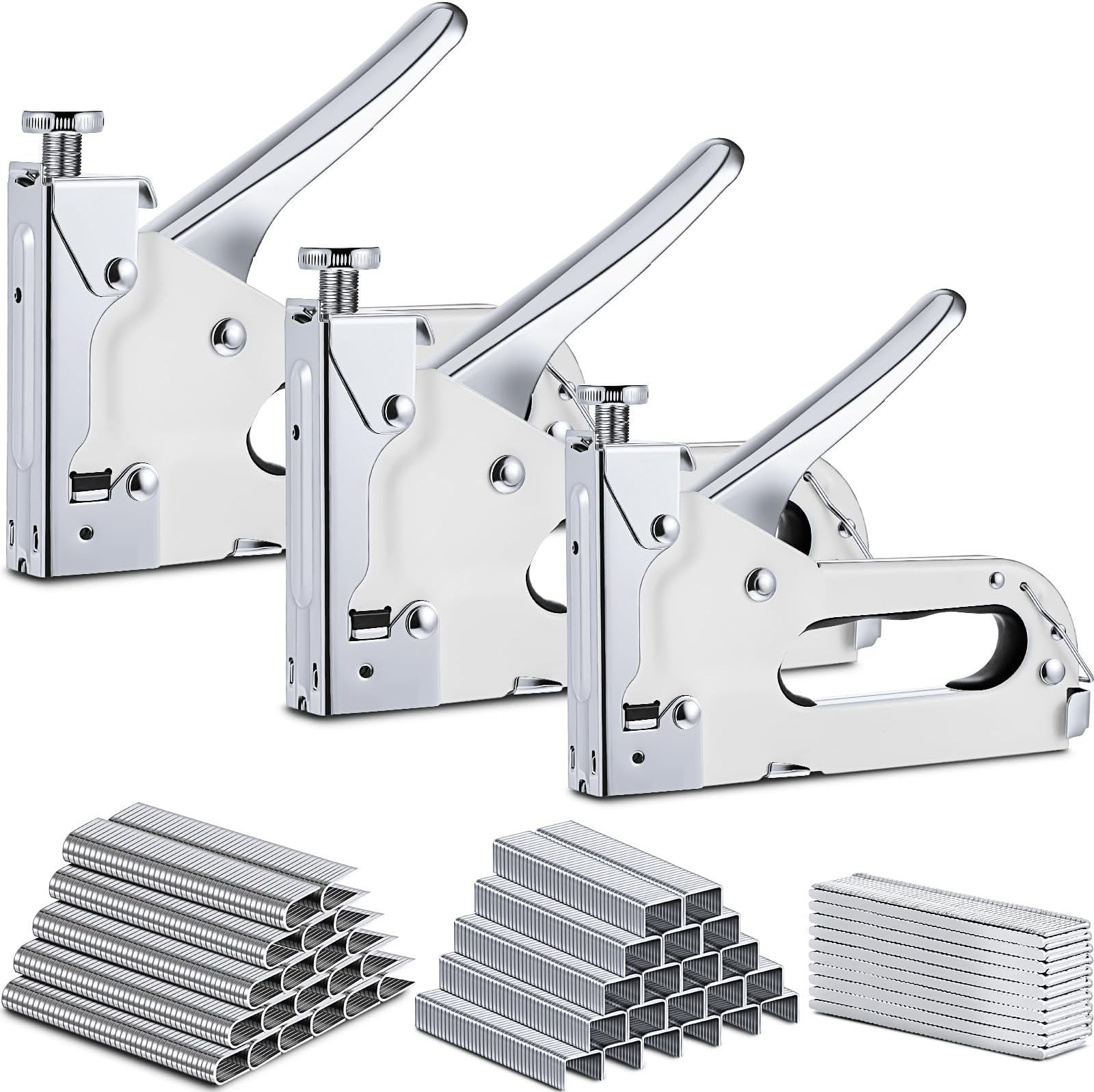 Lasnten 3 Pcs Upholstery Staple Gun with 3000 Staples 3 in 1 Heavy Duty ...