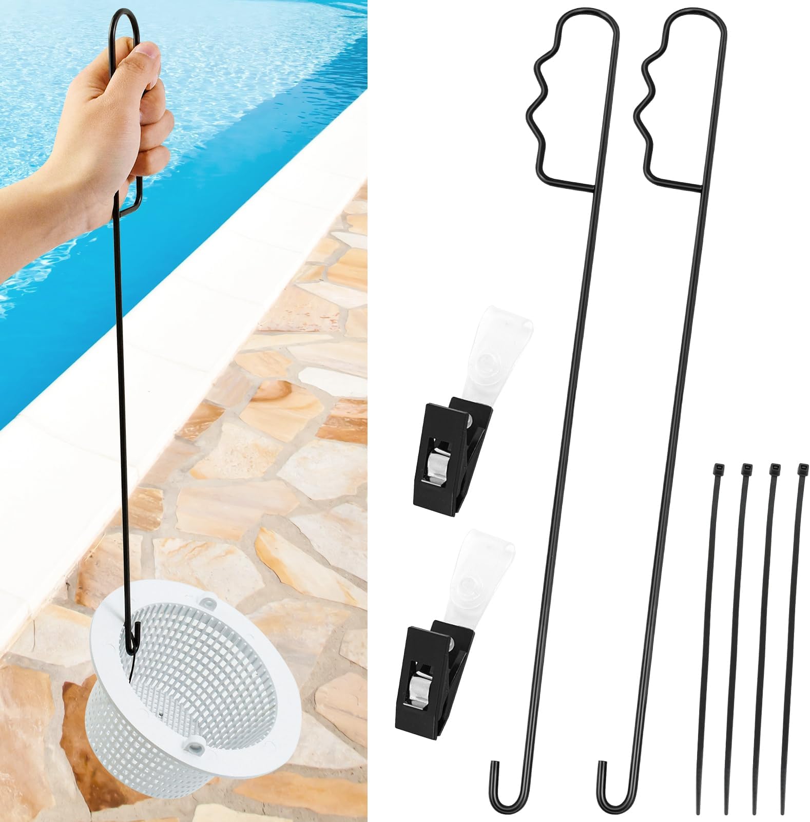 Amazon.com : JAMCARI Swimming Pool Skimmer Basket Hook - Longer Skimmer ...