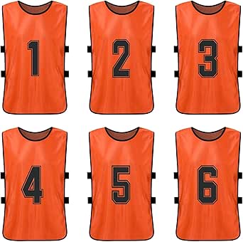 Numbered Soccer Jerseys,6 PCS Adults Soccer Pinnies Quick Drying ...