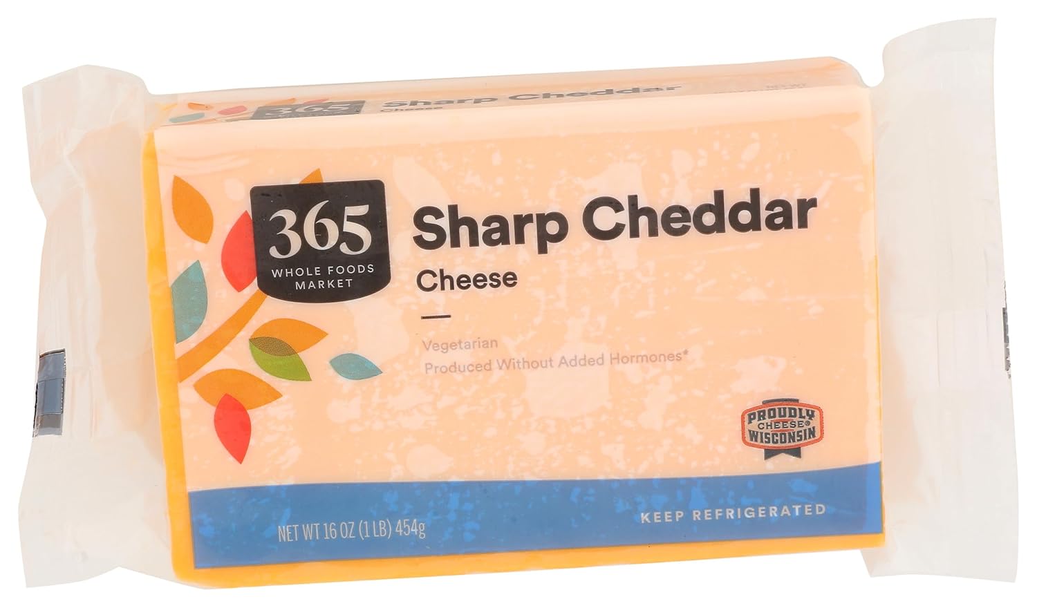 Amazon.com: 365 by Whole Foods Market, Cheddar Sharp Bar, 16 Ounce ...