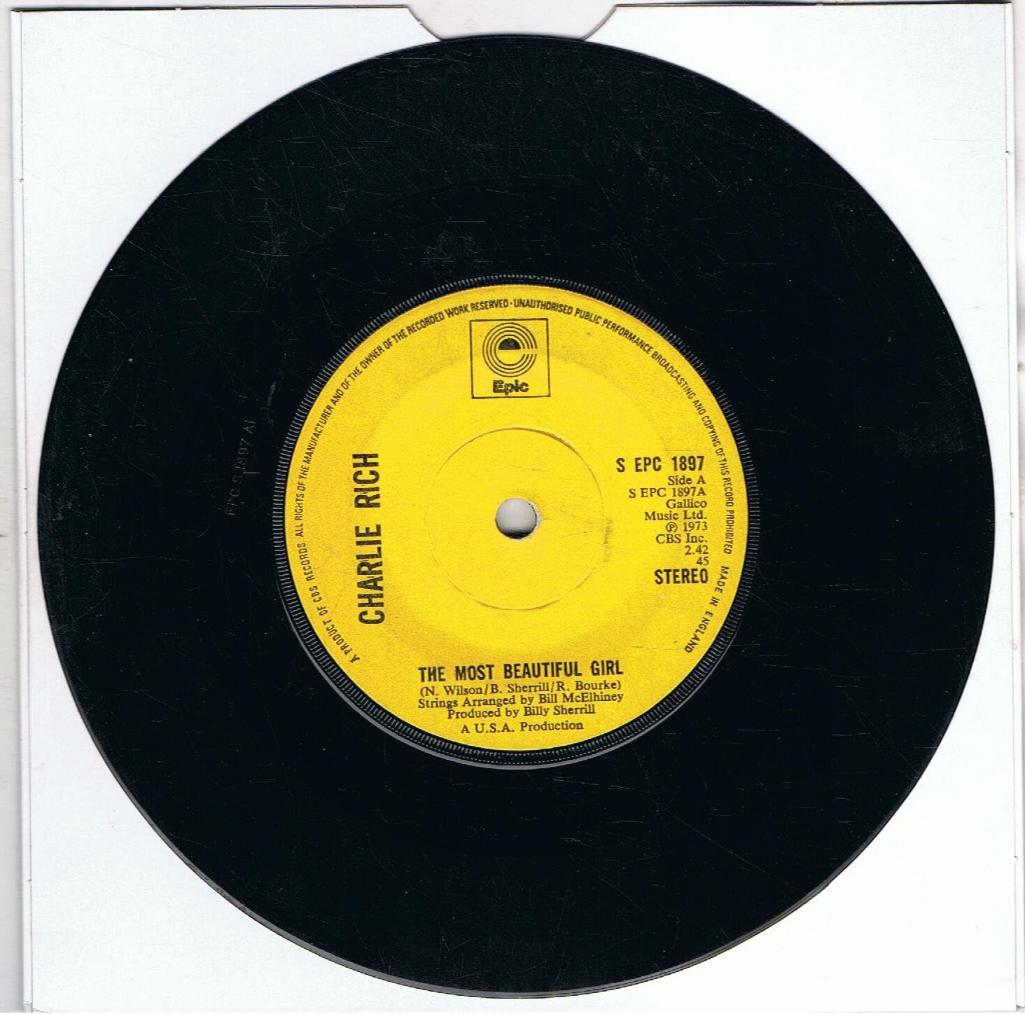 The Most Beautiful Girl / I Feel Like Going Home [7" Vinyl] by Charlie Rich: Amazon.co.uk: CDs ...