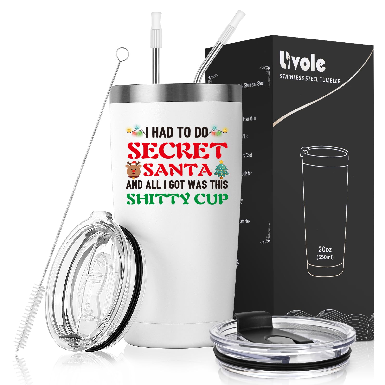 Livole Christmas Gifts for Secret Santa, Women, Men, Secret Santa Mug ...