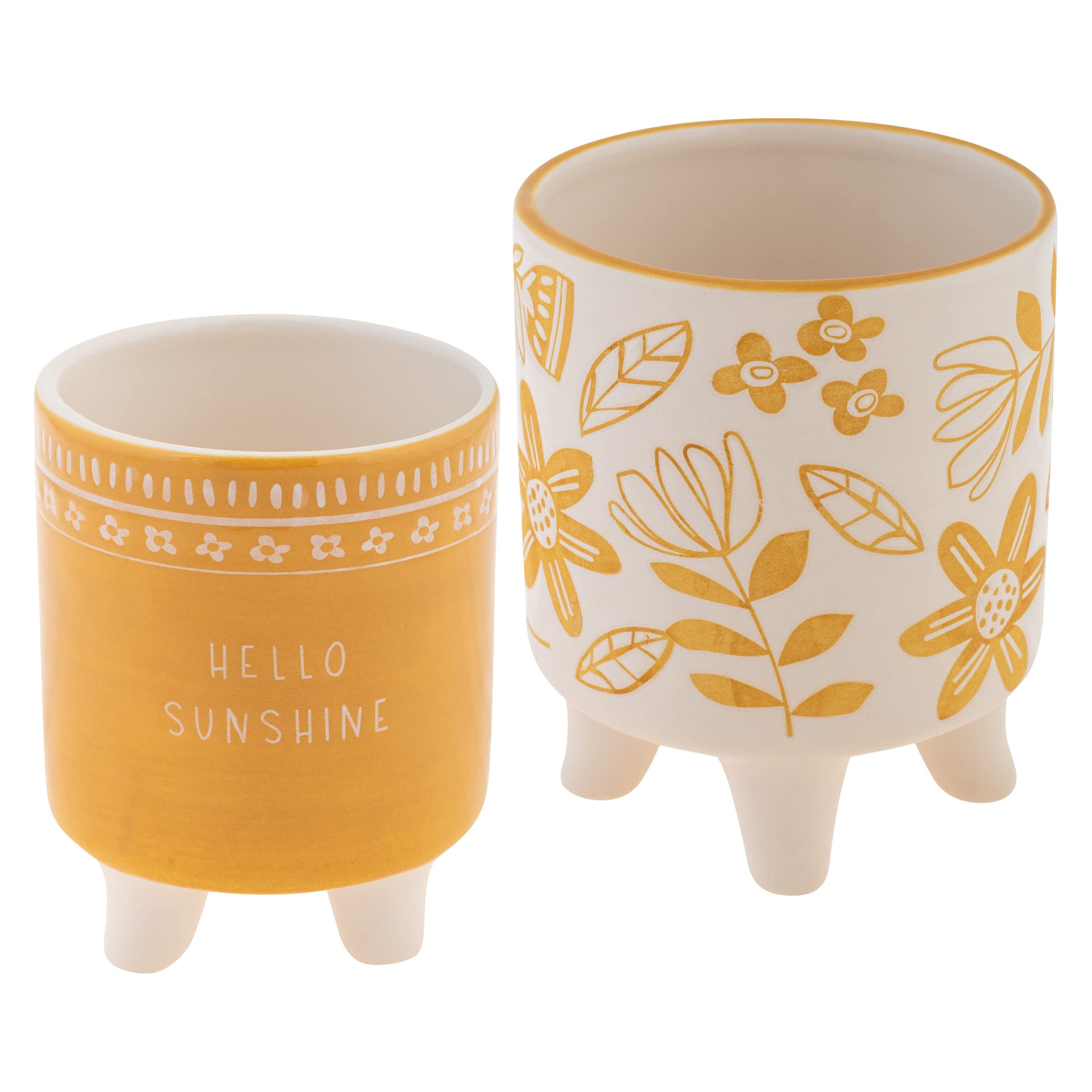 Snapklik.com : Footed Ceramic Planter Set Of 2, Modern Boho Planters ...