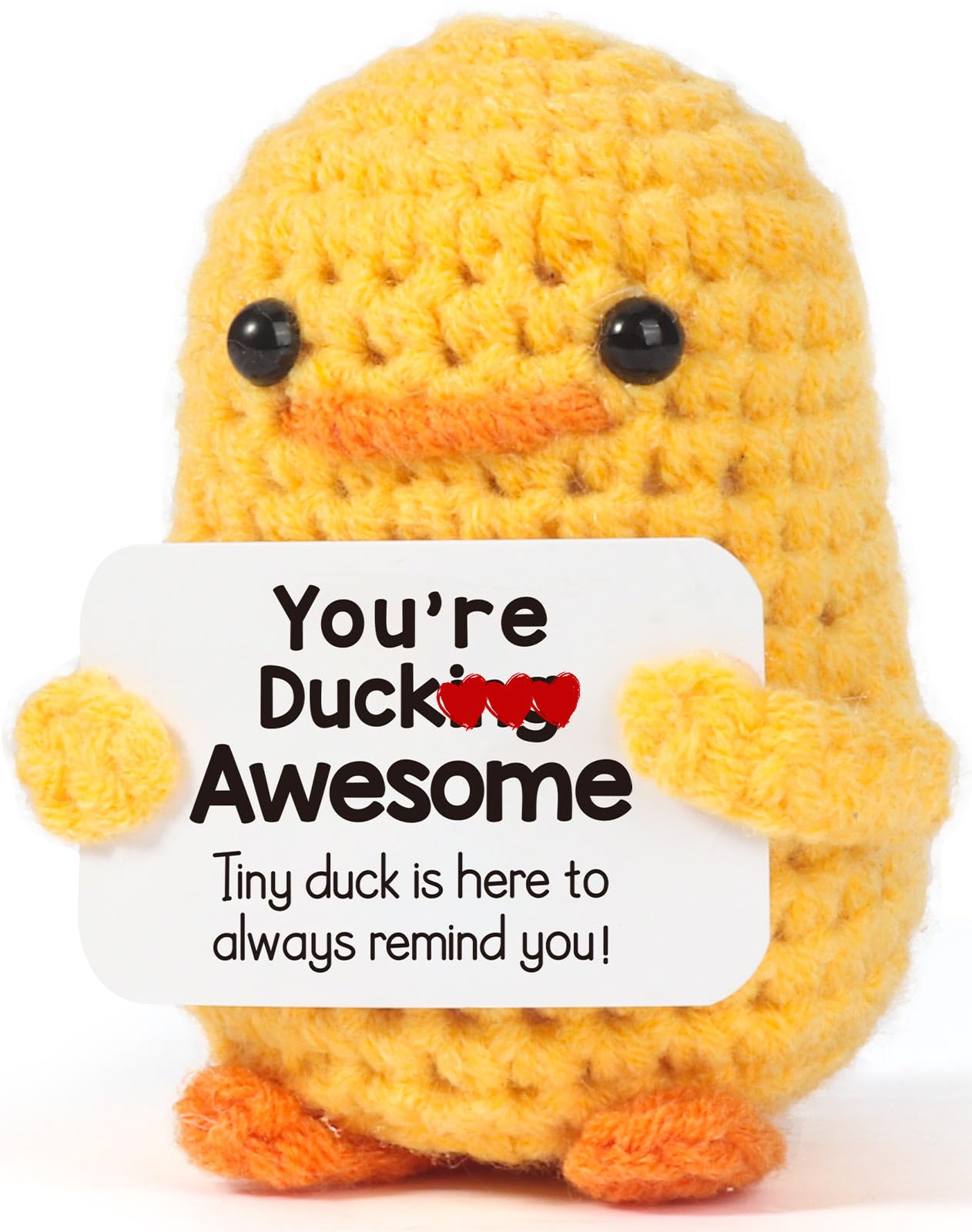 Amazon.com: MBL Inspirational Positive Crochet Duck - Handmade Knitting ...