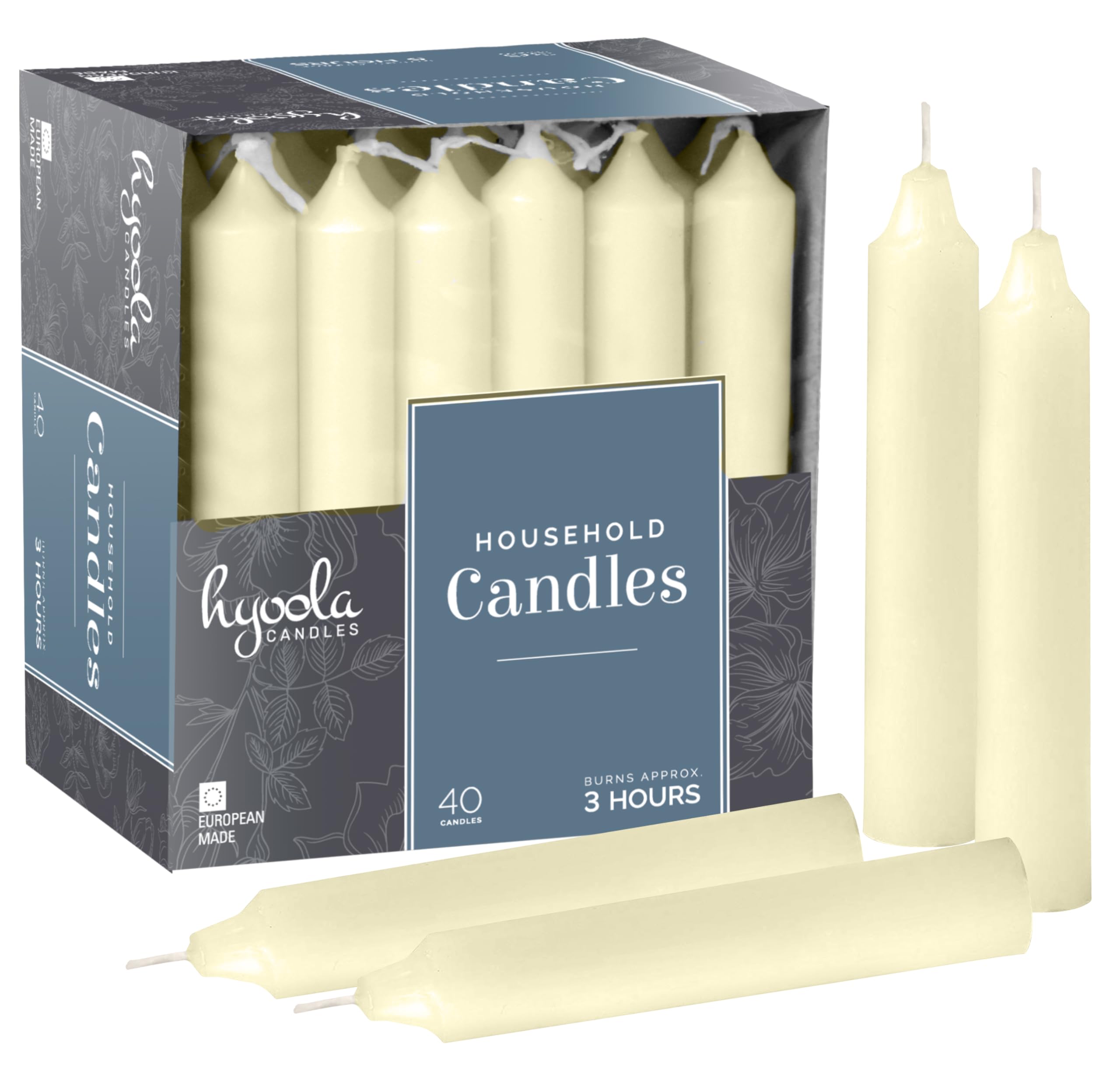 Amazon.com: Hyoola Taper Candles - 4 Inch Ivory Dripless, Unscented ...