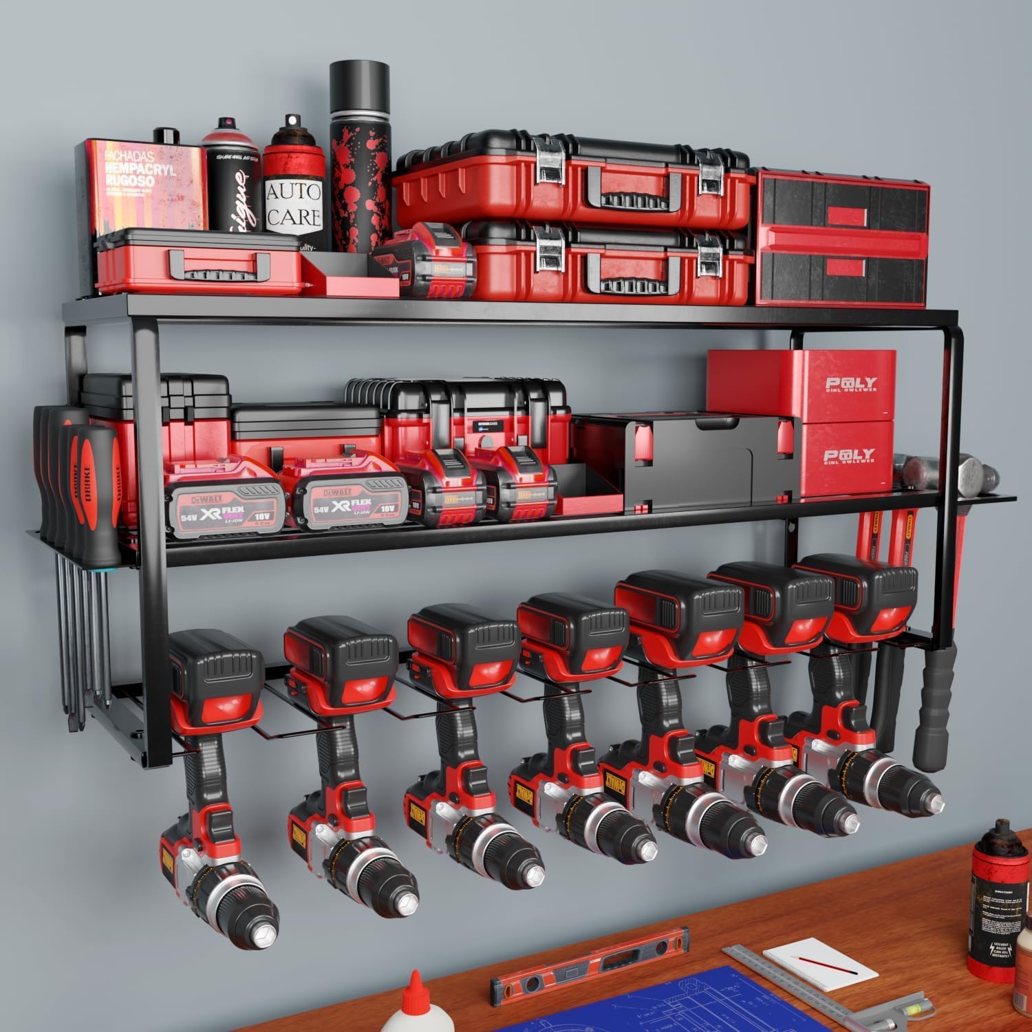 Amazon.com: Large Power Tool Organizer Wall Mount – Metal Mountable ...