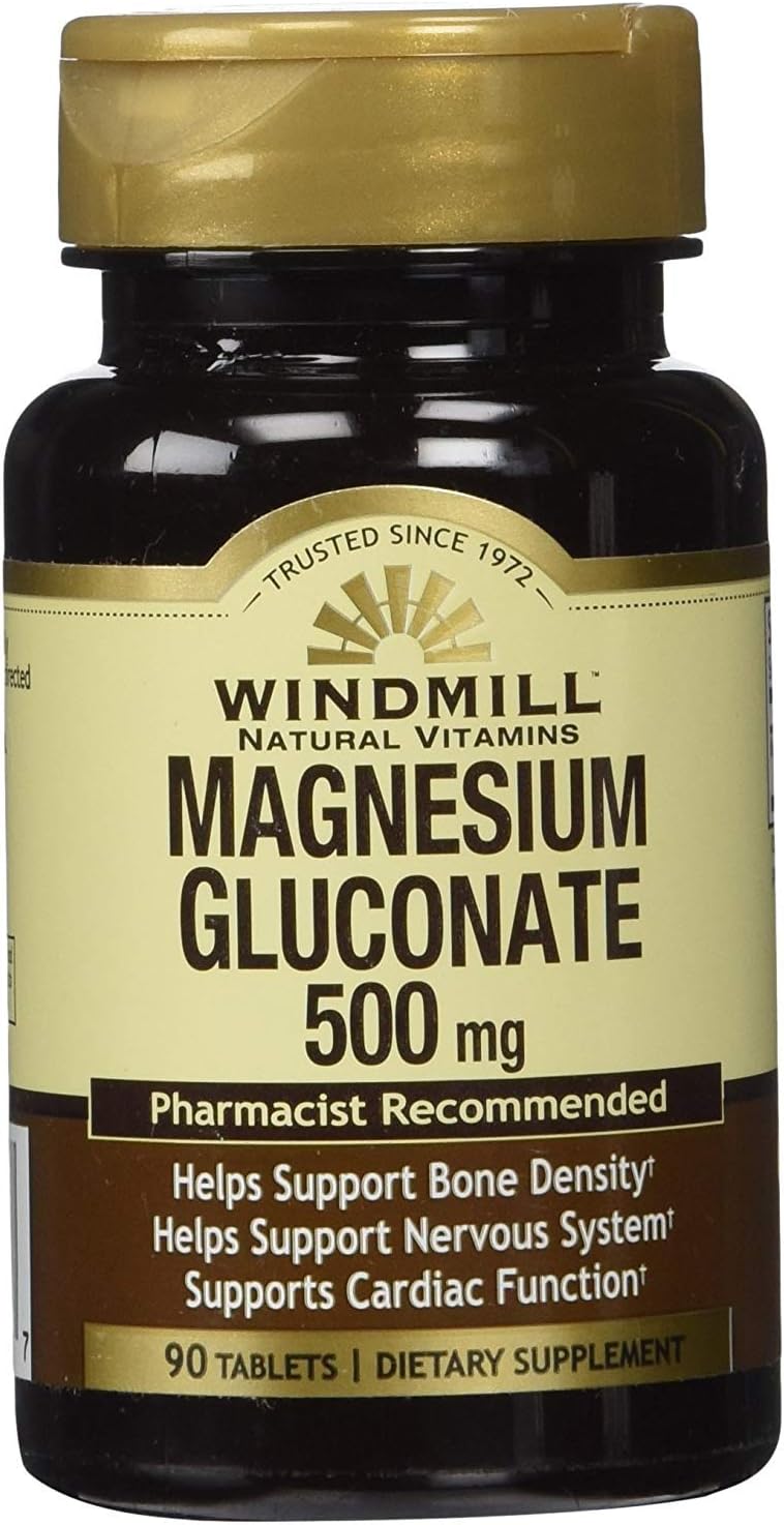 Amazon.com: Magnesium Gluconate 500 mg, 90 Tablets Per Bottle (3 ...