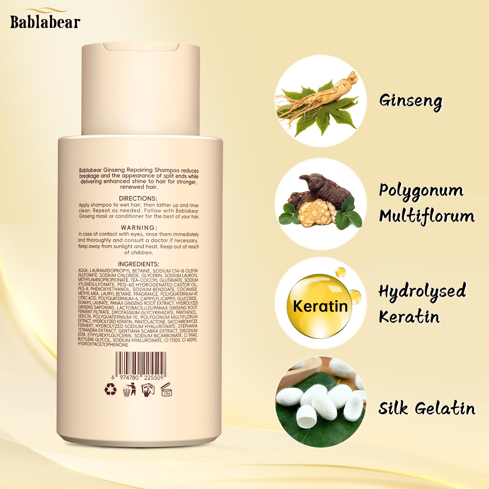 Snapklik.com : Bablabear Moisturizing Shampoo For Thinning,Fine,frizzy ...