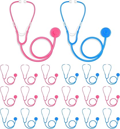 Amazon.com: RoundFunny 20 Pcs Kids Stethoscope Toy Real Working Plastic ...