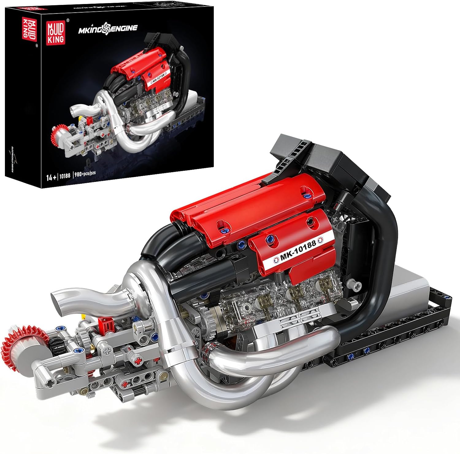 Amazon.com: Mould King Racing Car Engine Building Kit, Build Your Own ...