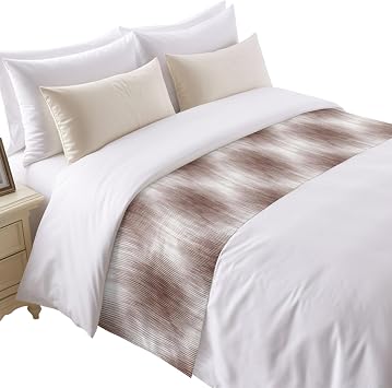 Amazon.com: Coffee Brown Striped Bed Runner Bedding Decorative Scarf ...