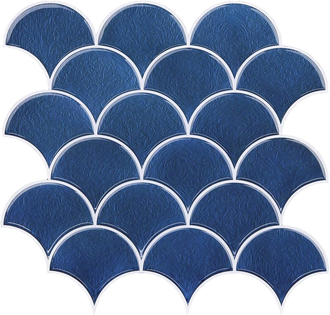 FUNWALTILES Fish Scale Design Premium Peel and Stick Wall Tile ...