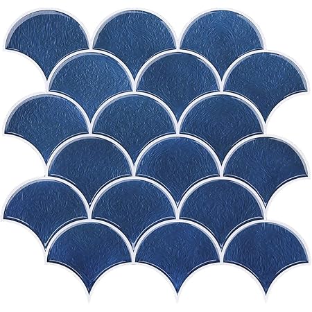 FUNWALTILES Fish Scale Design Premium Peel and Stick Wall Tile ...