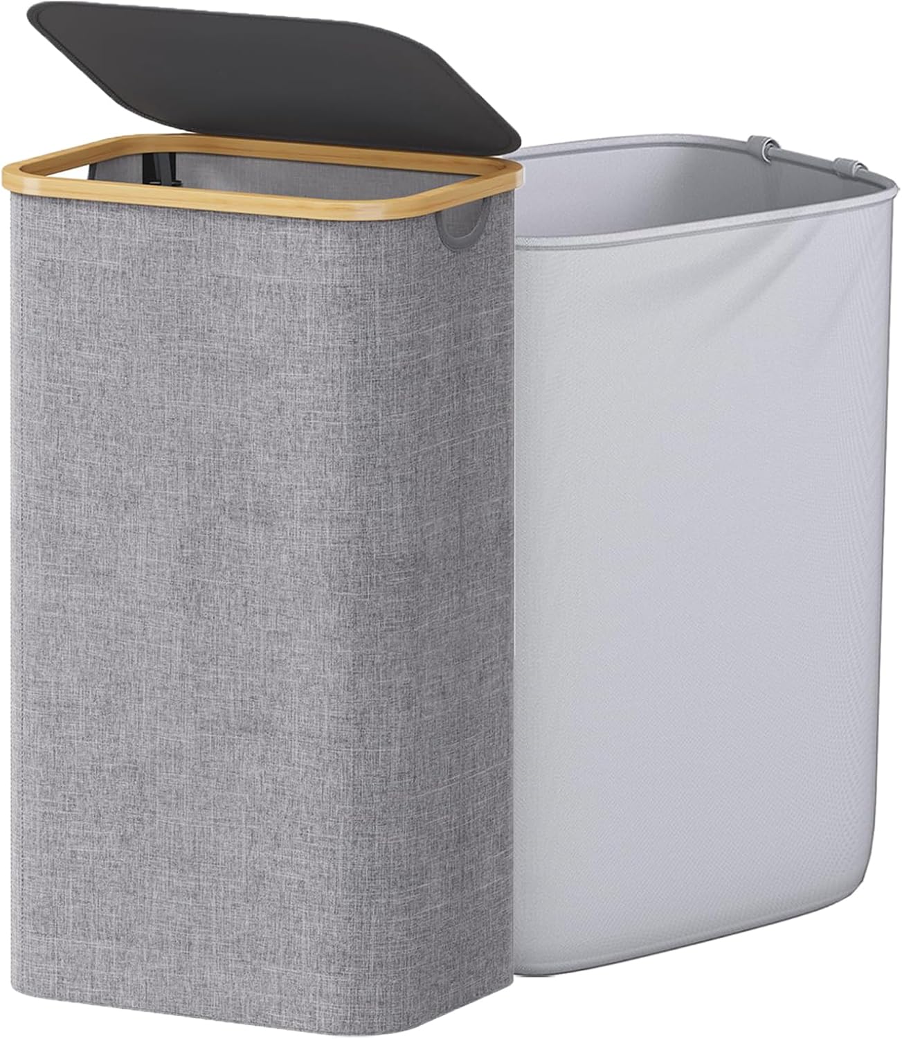 Amazon.com : Laundry Basket with Lid, 55L Laundry Hamper with Inner Bag ...