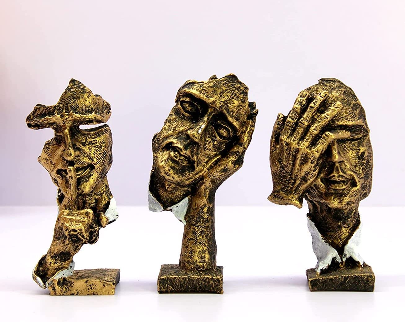 Buy DEQUERA® > Human Face with Hand on his Mouth White Showpiece for ...