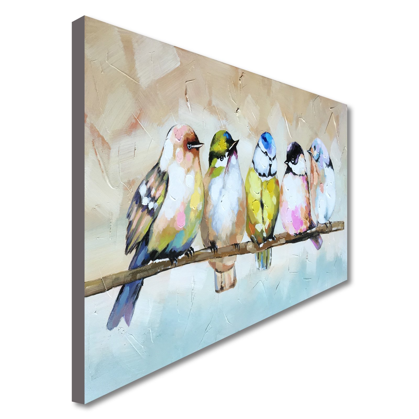 Bird Family Paintings On Canvas Black Raven Acrylic Painting Bird Art