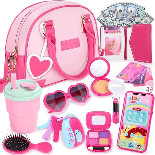 Amazon.com: INNOCHEER Little Girls Purse, Kids Toy Purse with Pretend ...