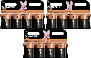 12X Duracell D Plus LR20 MN1300 Alkaline (3 Blister Pack of 4 Batteries ...