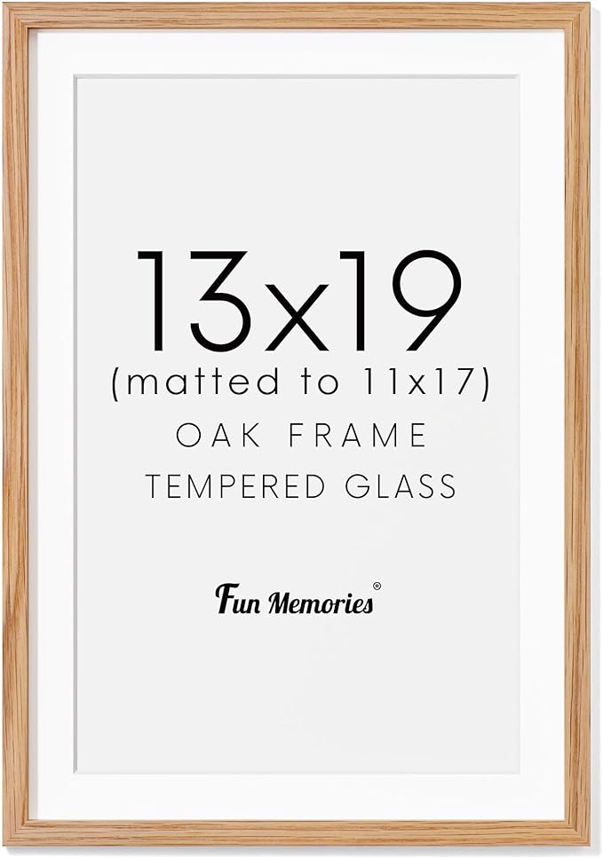 Amazon.com - 13x19 Picture Frame, Solid Oak Wood Frame 13 x 19 Frame ...