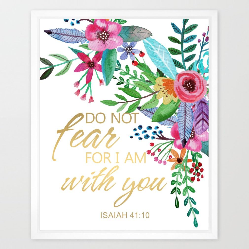 Amazon.com: Eleville 8X10 Do not fear, for I am with you Real Gold Foil ...