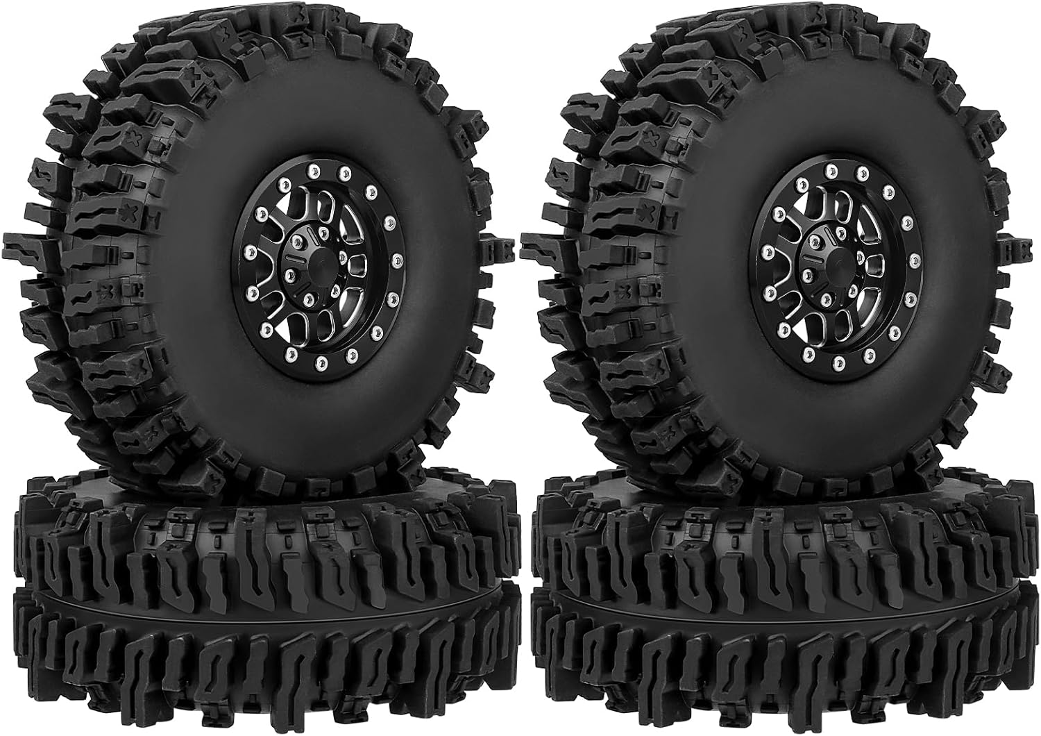 Amazon.com: HobbyPark 1.9 Beadlock Wheels for TRX4 Axial SCX10 II III ...