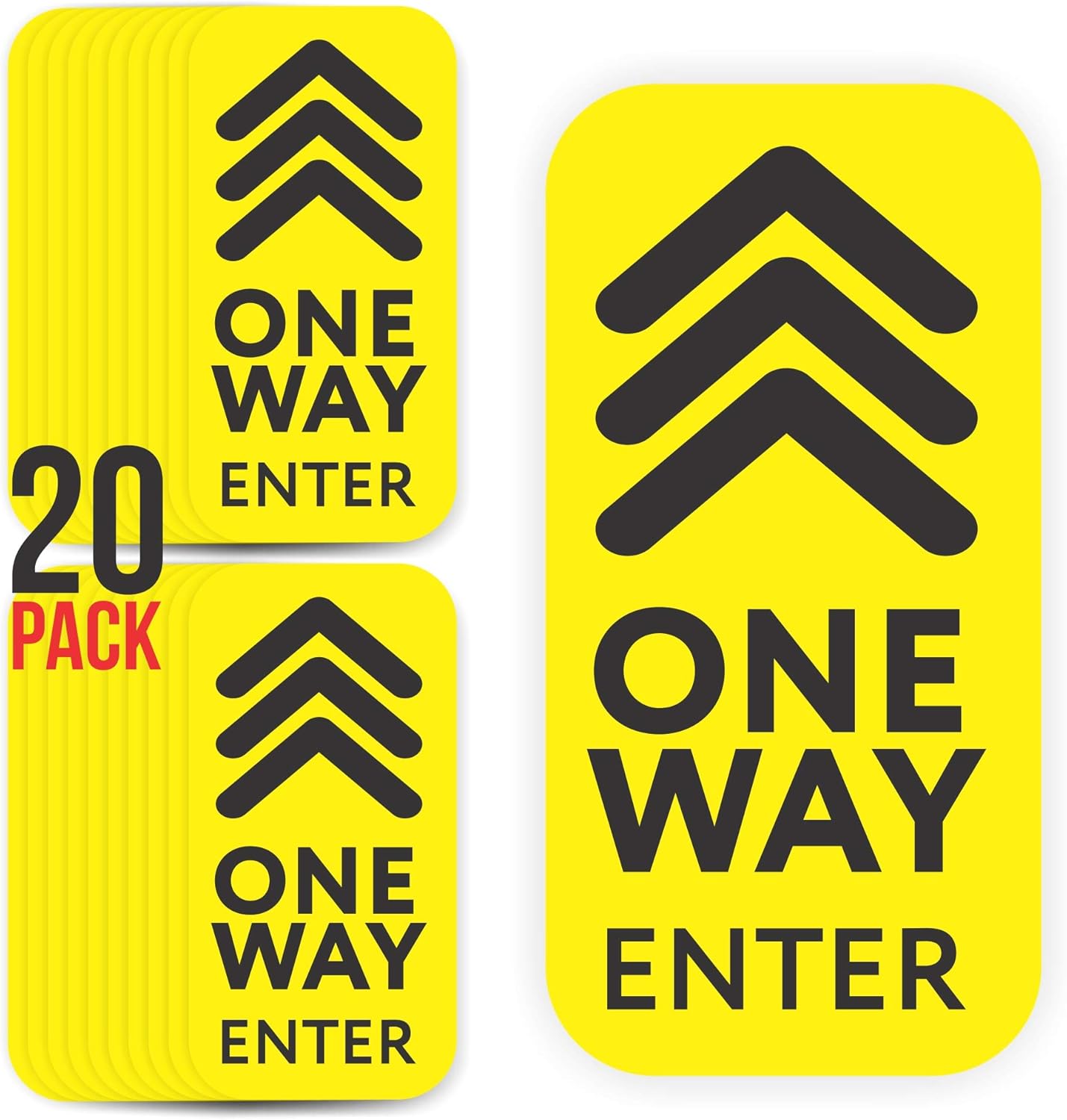 Amazon.com : 20 Pack One Way Floor Decal for Carpet 4"×8" Directional ...