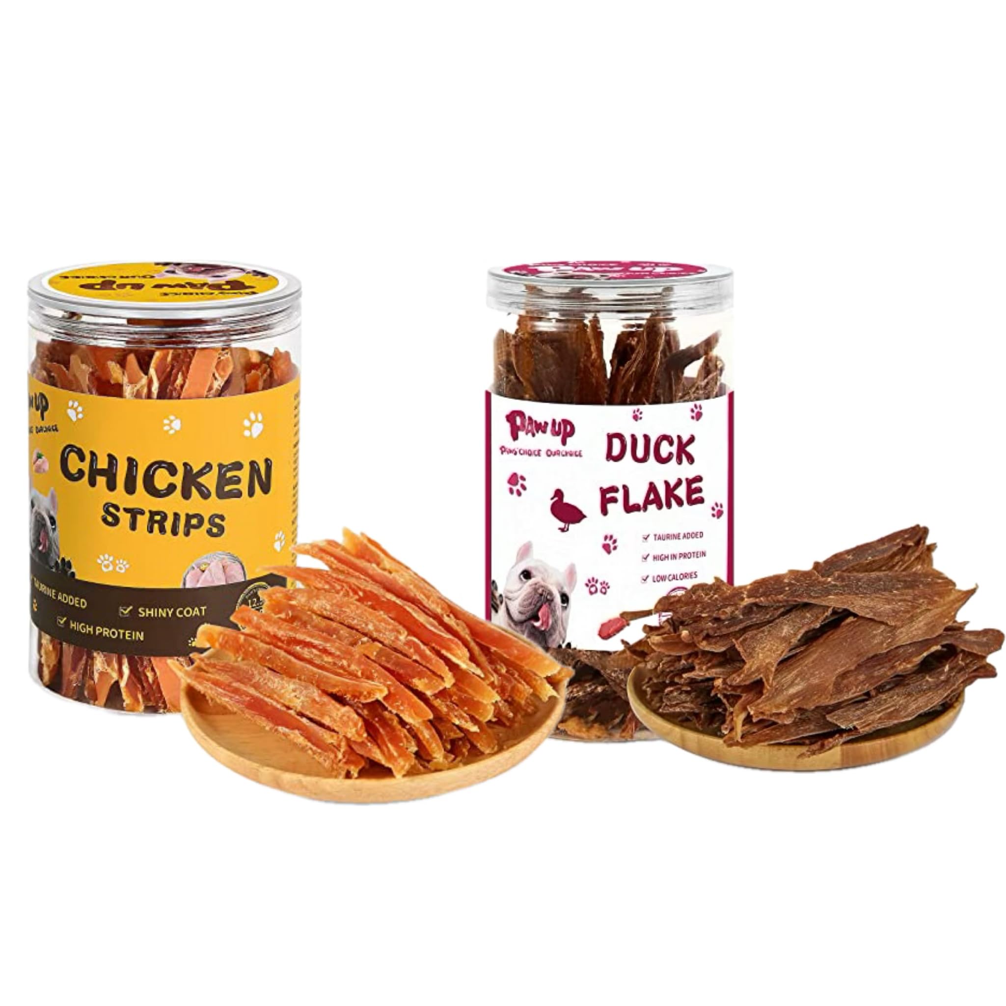 Amazon.com : PAWUP Chicken Jerky Strips & Duck Crisp Flakes Dog Jerky ...