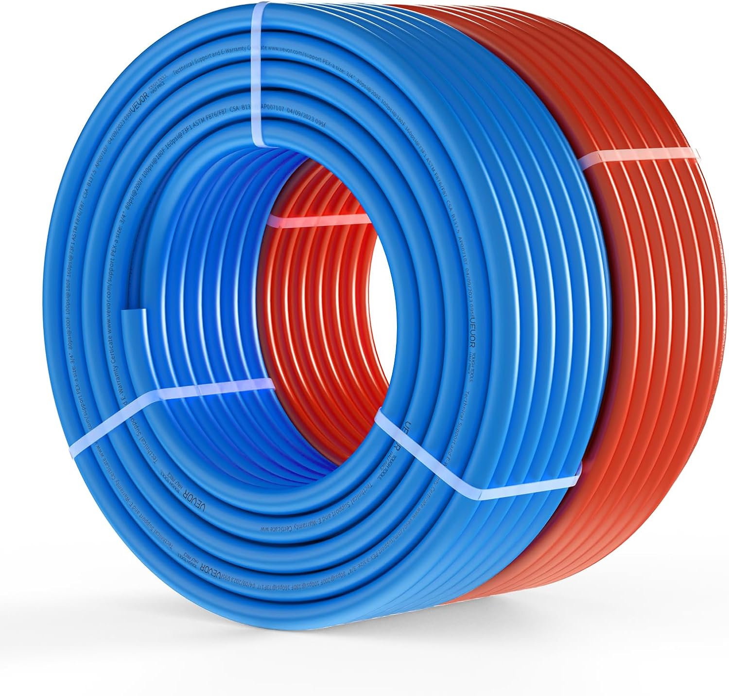 VEVOR PEX Pipe 3/4 Inch, 2 x 100 Feet Length PEX-A Flexible Pipe Tubing ...