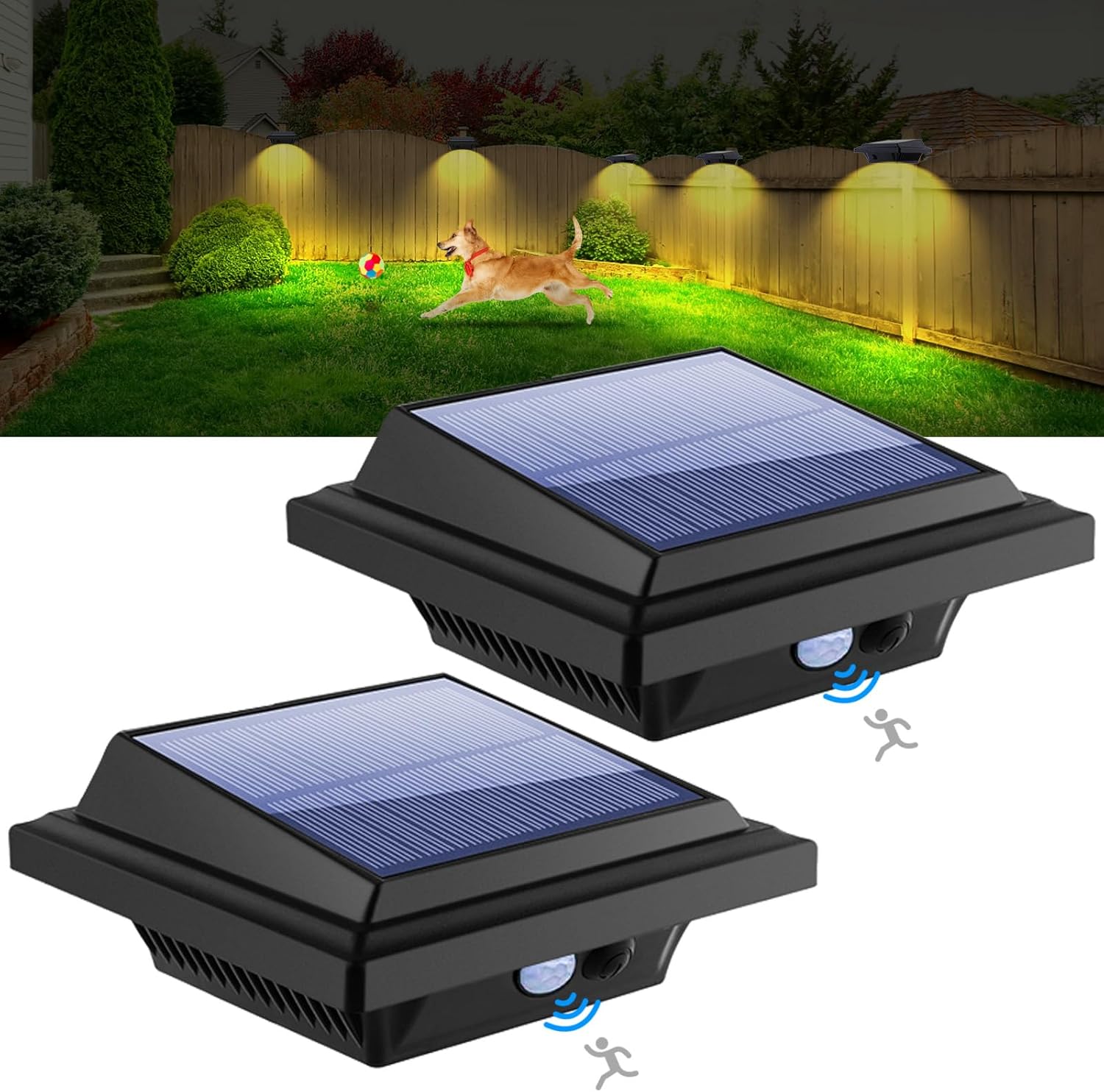 KEENZO Solar Gutter Lights - Bright Solar Powered led Fence Light with ...