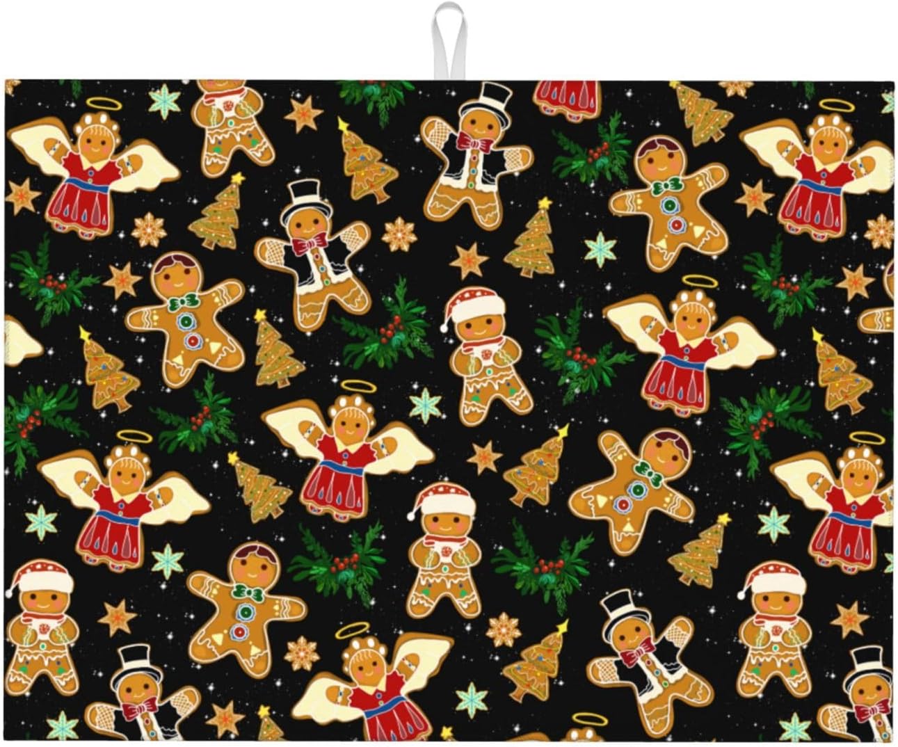 Amazon.com: Christmas Gingerbread Dish Drying Mat for Kitchen Counter ...