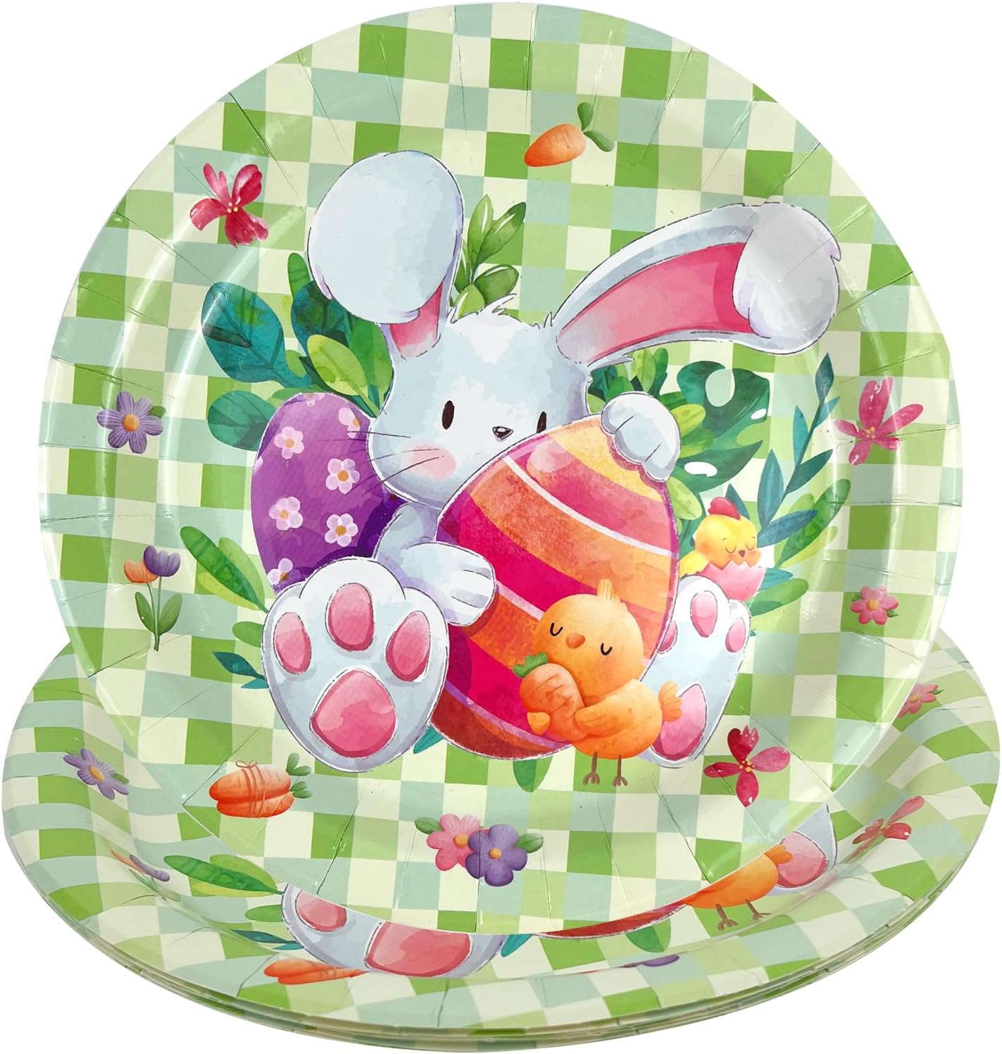 Amazon.com: CIEOVO 48 Pack Disposable Plates Spring Easter Buffalo ...