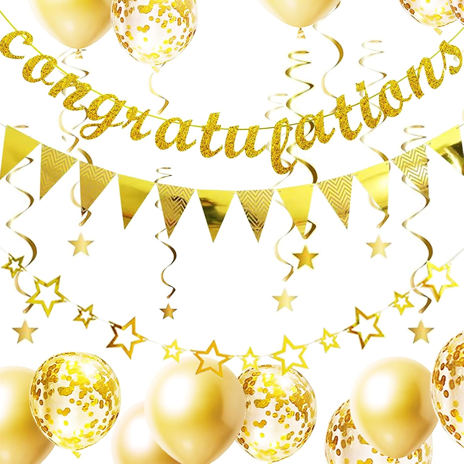 Amazon.com: 36pcs congratulations banner,congratulations decorations ...